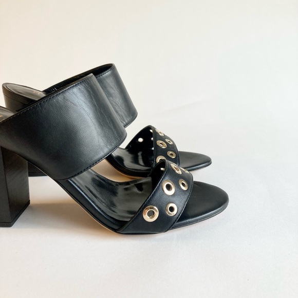 M. Gemi | Shoes | New M Gemi Black Genuine Leather Heeled Sandals Size ...